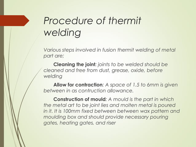 Thermit welding | PPT | Chemistry | Science