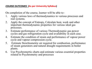 Thermodynamics Course Objective and Course Outcomes | PPTX
