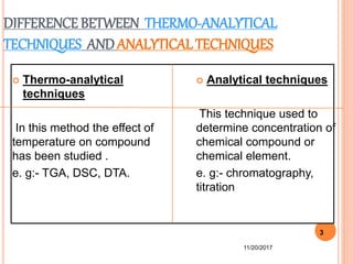Thermoanalytical Techniques | PPTX