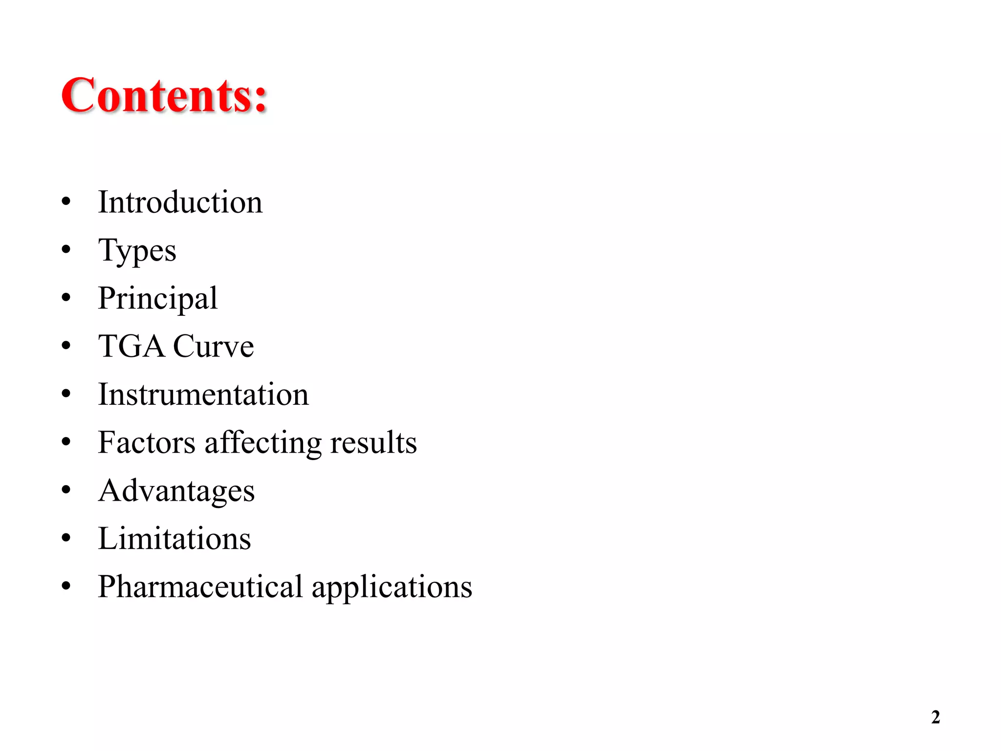 Thermo gravimetric analysis(tga) | PPTX