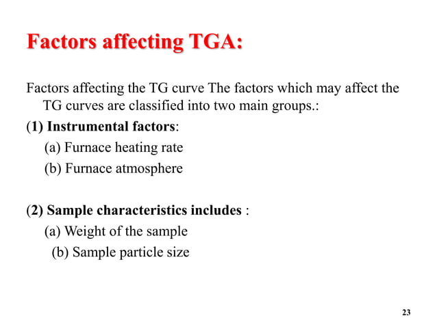 Thermo gravimetric analysis(tga) | PPTX | Chemistry | Science