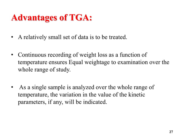 Thermo gravimetric analysis(tga) | PPTX | Chemistry | Science