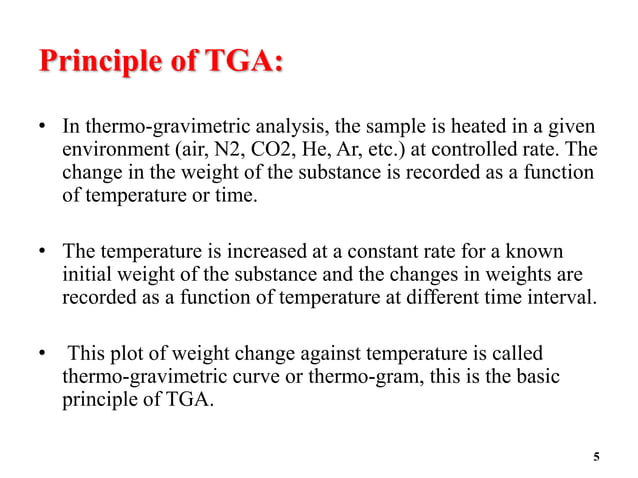 Thermo gravimetric analysis(tga) | PPTX | Chemistry | Science