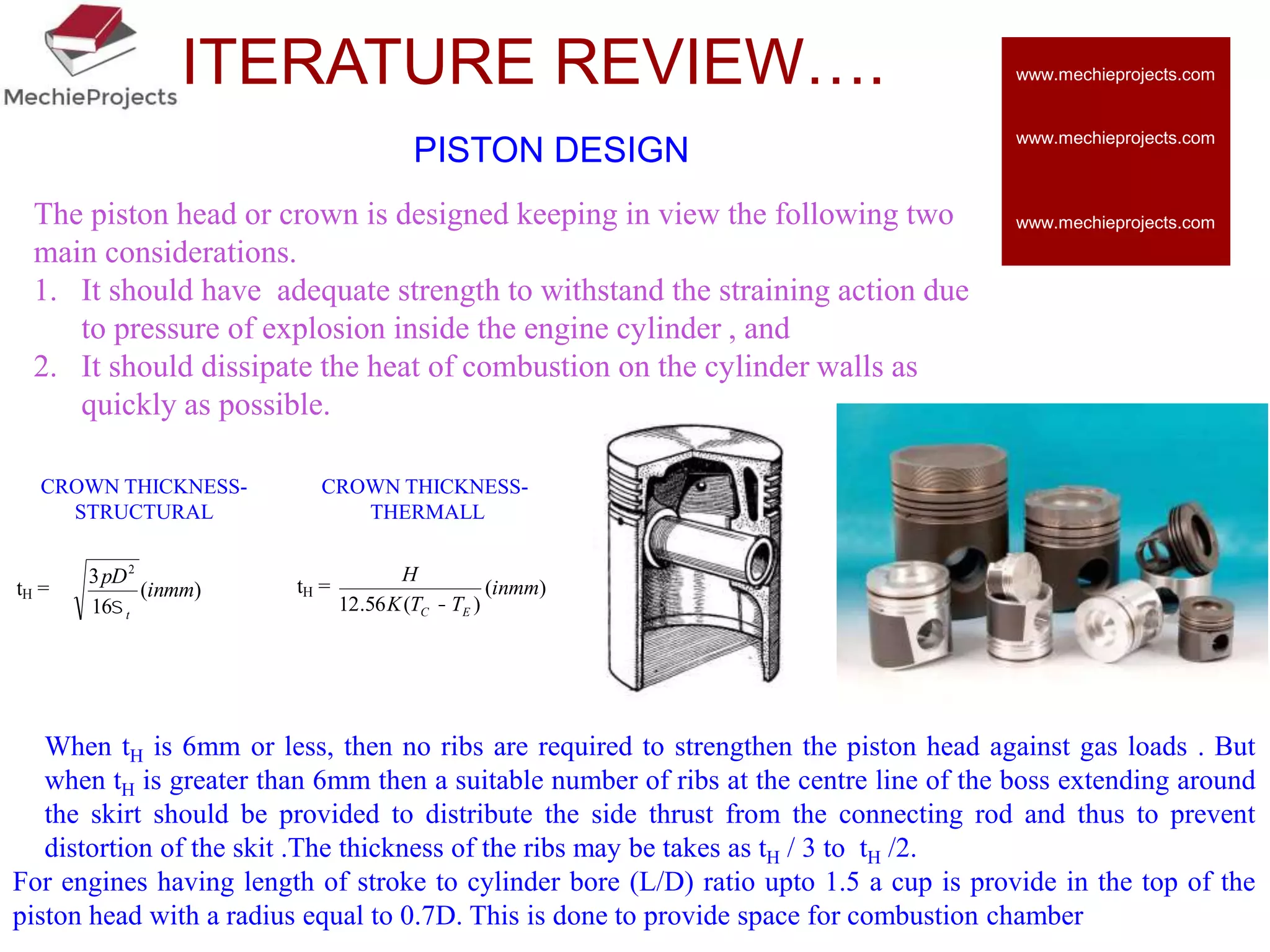 IC Engine Piston Design | PPTX
