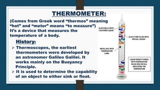 THERMODYNAMICS ..TEMP. AND PRESSURE MEASURING DEVICES | PPTX