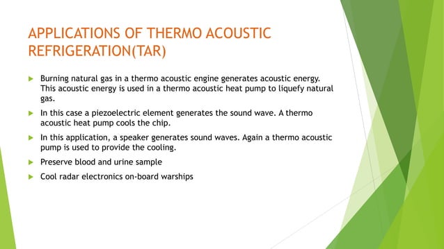 Thermo accoustic refrigeration with detail stack description | PPT ...