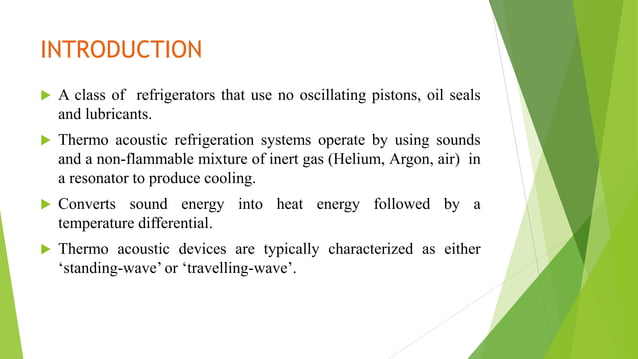 Thermo accoustic refrigeration with detail stack description | PPT