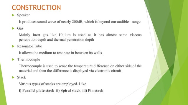 Thermo accoustic refrigeration with detail stack description | PPT