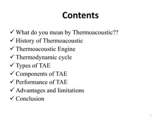 Thermo acoustic engine | PPTX
