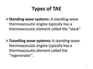 Thermo acoustic engine | PPTX
