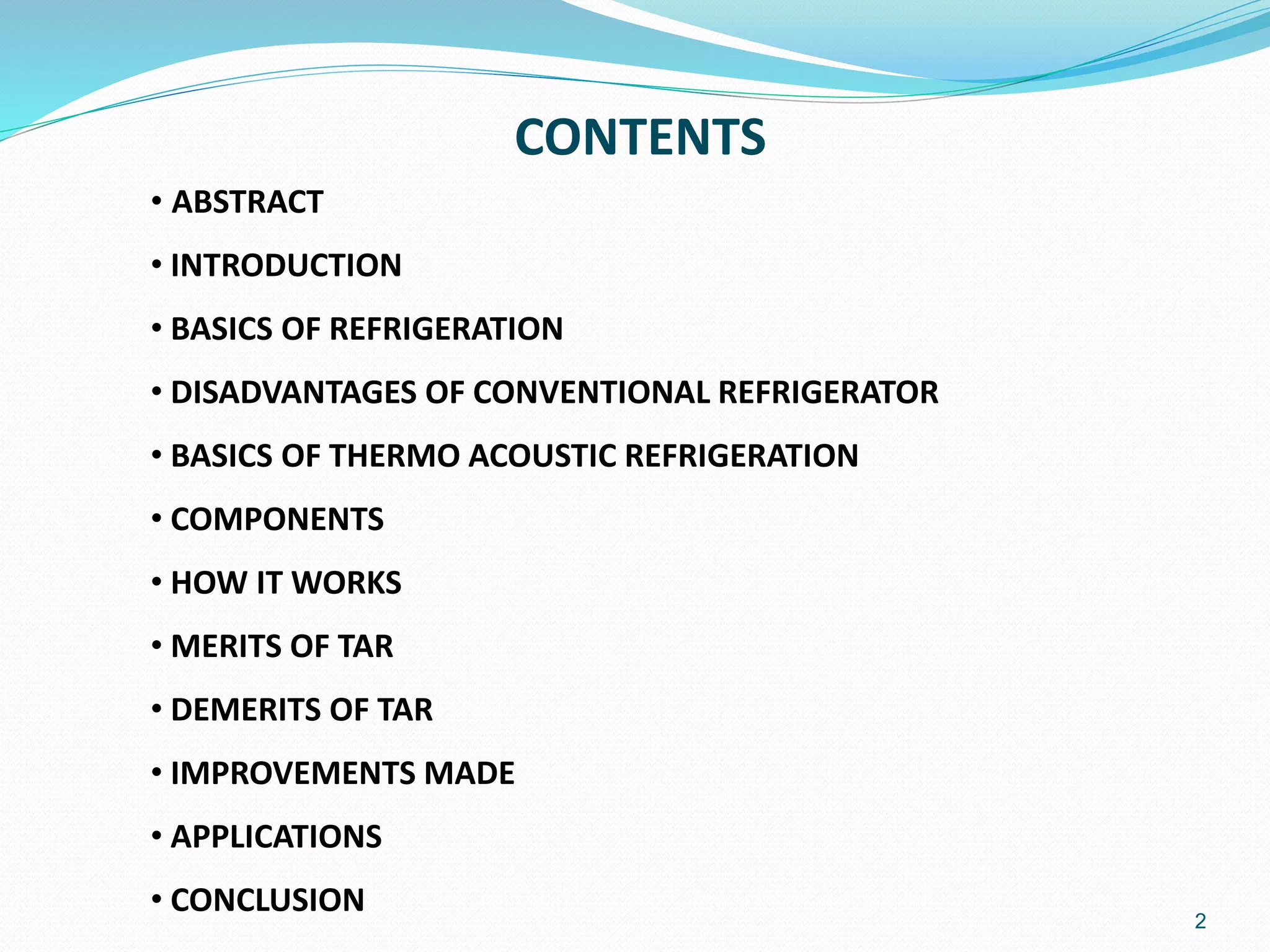 Thermo acoustic refrigeration | PPTX