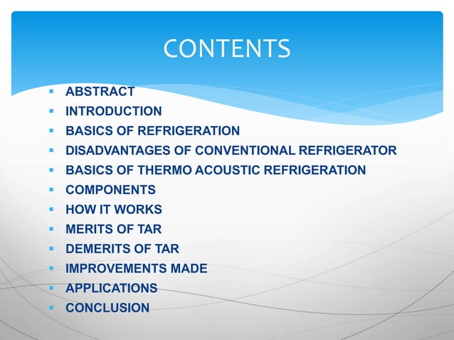 Thermo acoustic refrigeration | PPT