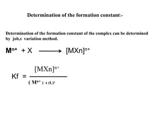 Thermodynamic and Kinetic aspects of metal complexes. | PPT