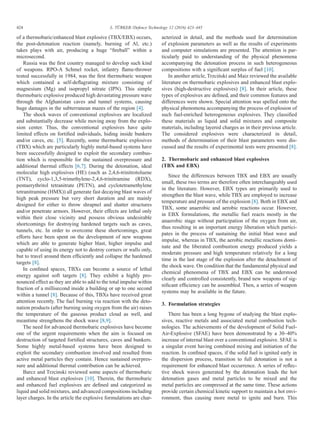 Thermobaric and enhanced blast explosives (tbx and ebx) | PDF
