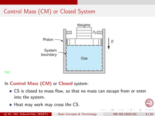 Basics of thermodynamics: system, work and heat | PDF