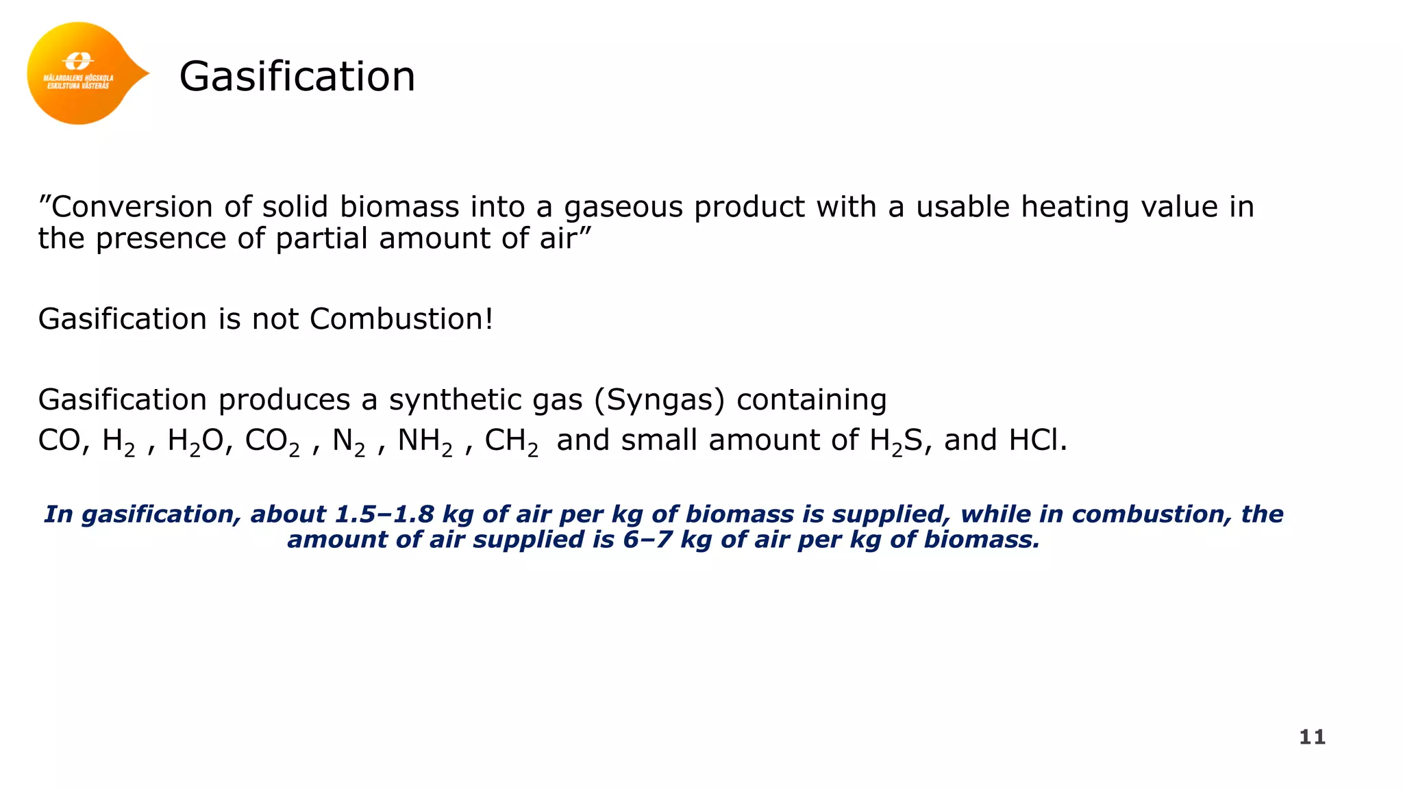Thermochemical conversion of biomass | PDF