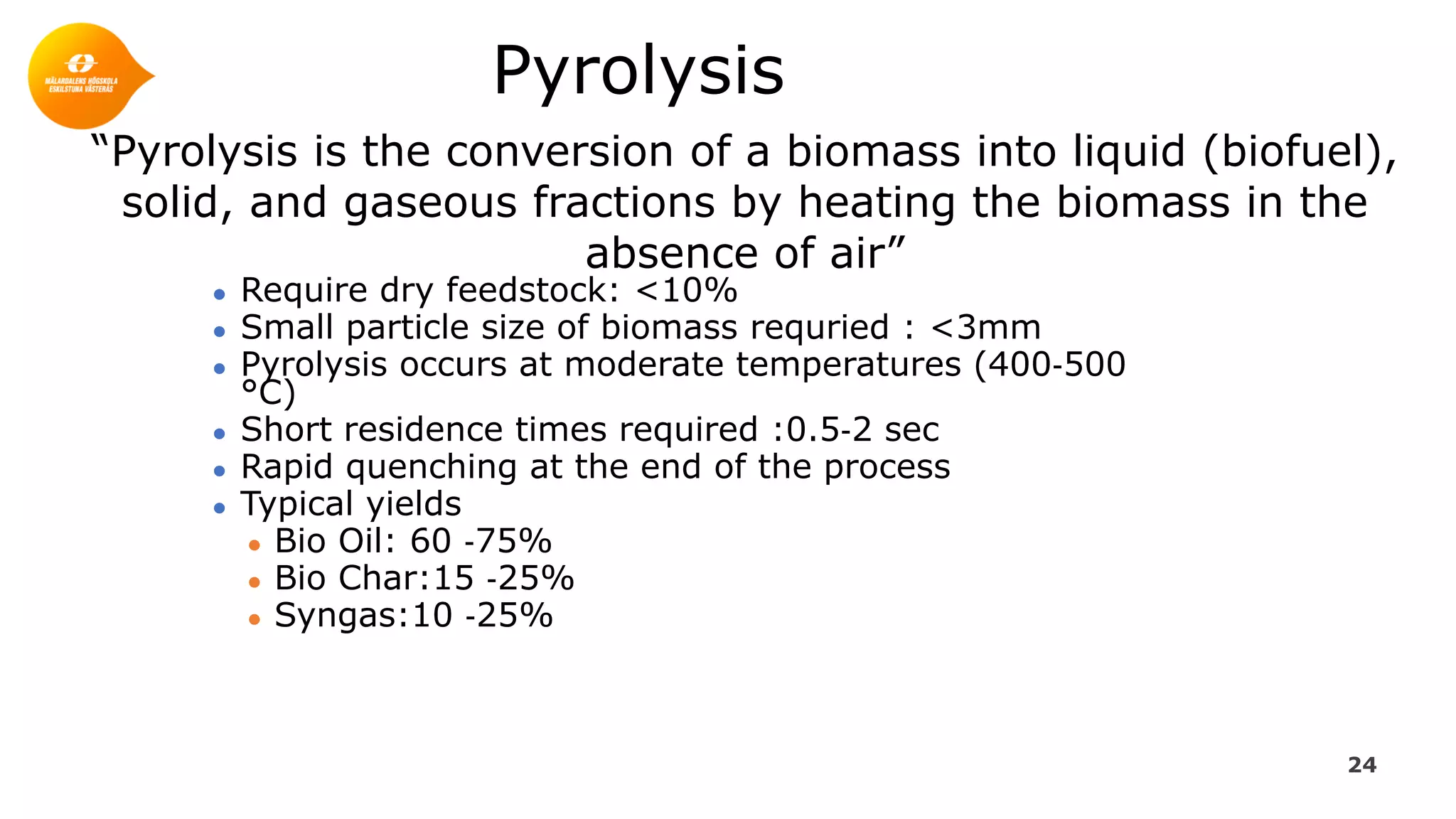Thermochemical conversion of biomass | PDF