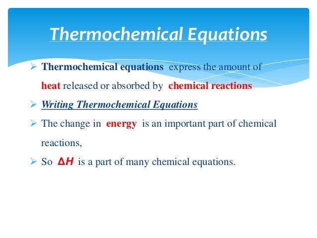 Thermochemistry Formulas