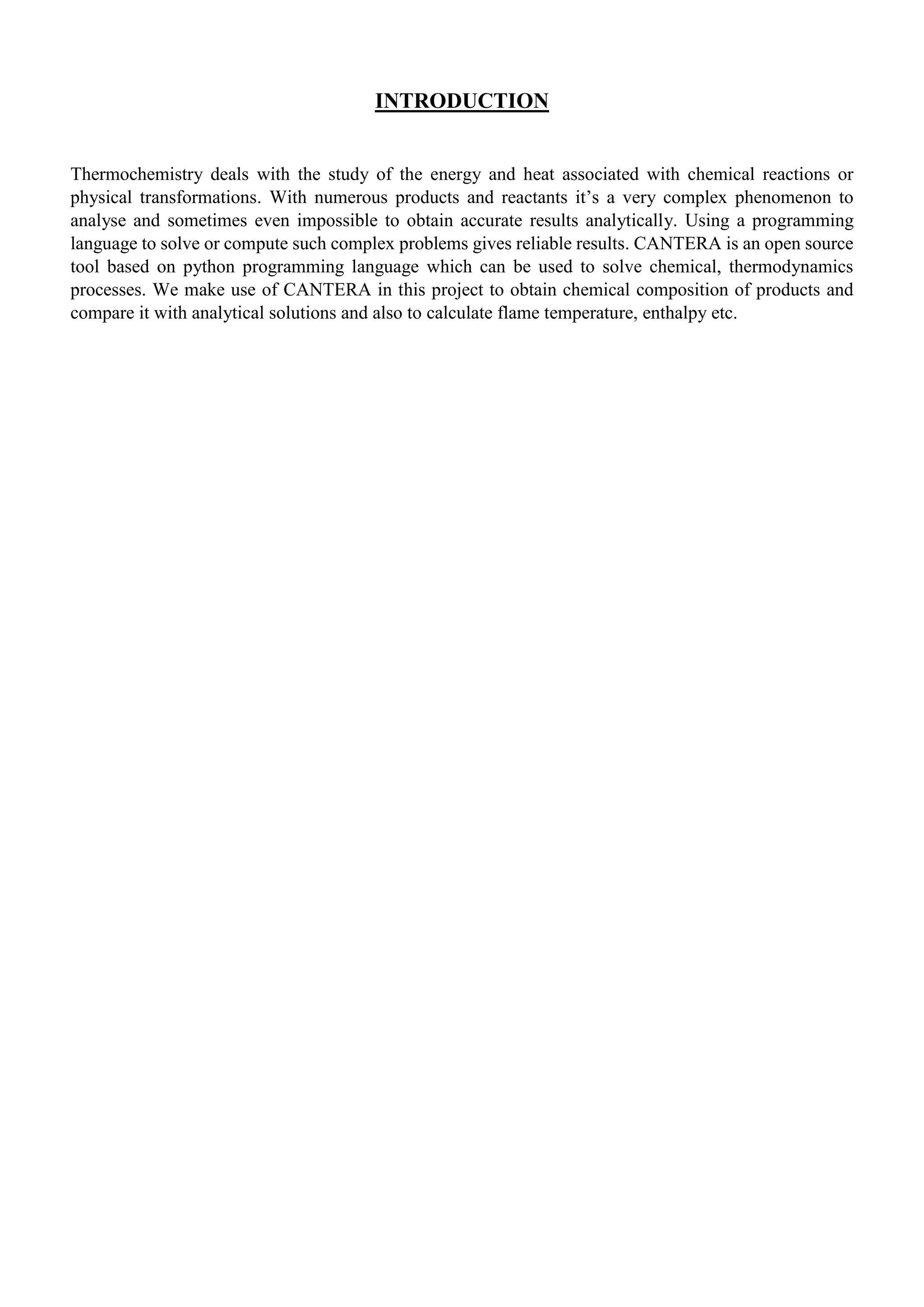 Thermochemical study of Energy associated with reactions using python ...