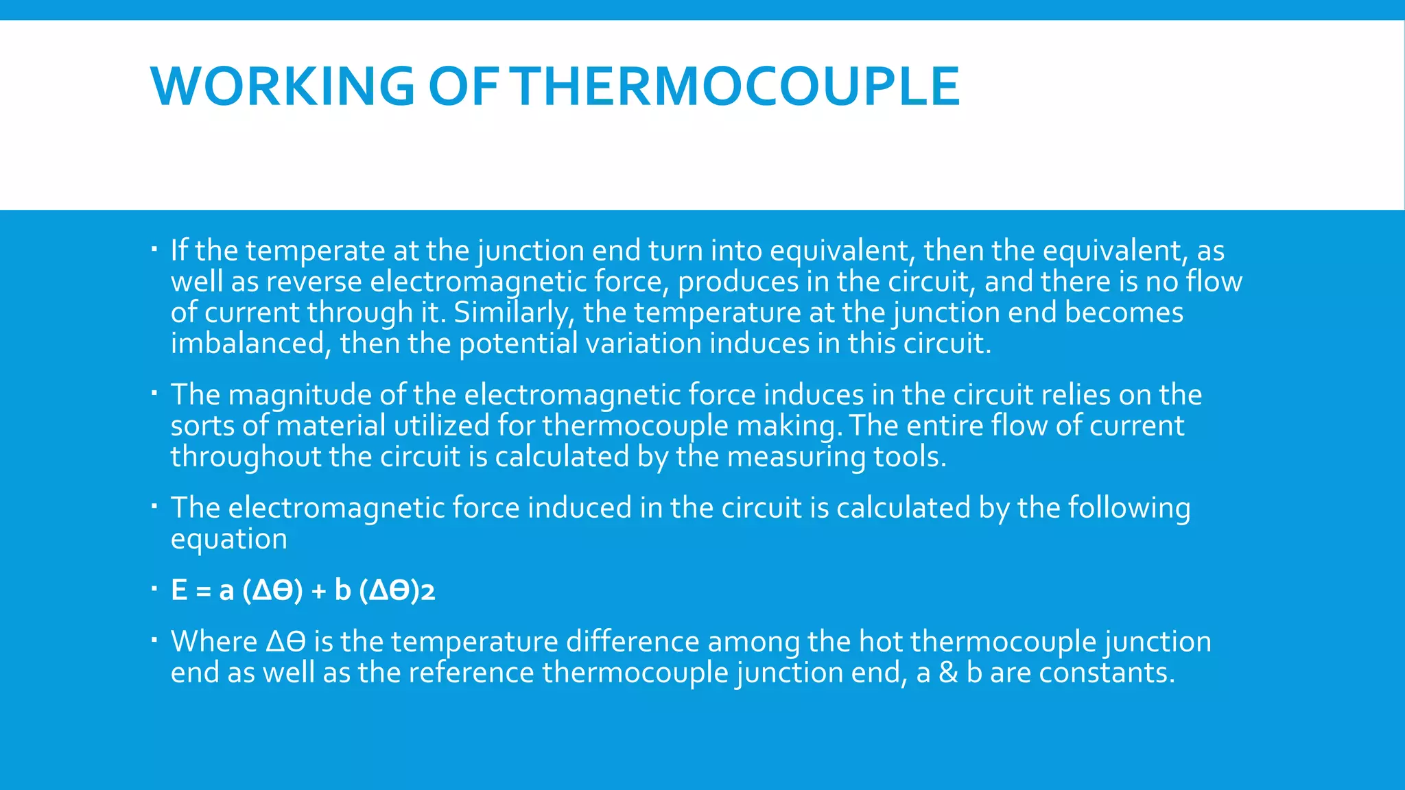 The Working principle of Thermocouple | PPTX | Chemistry | Science