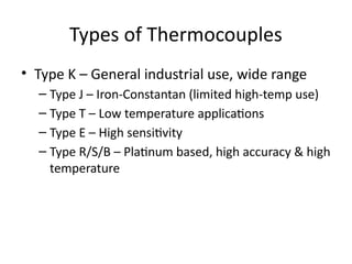 Thermocouple applications , types working priciples and Application (1 ...