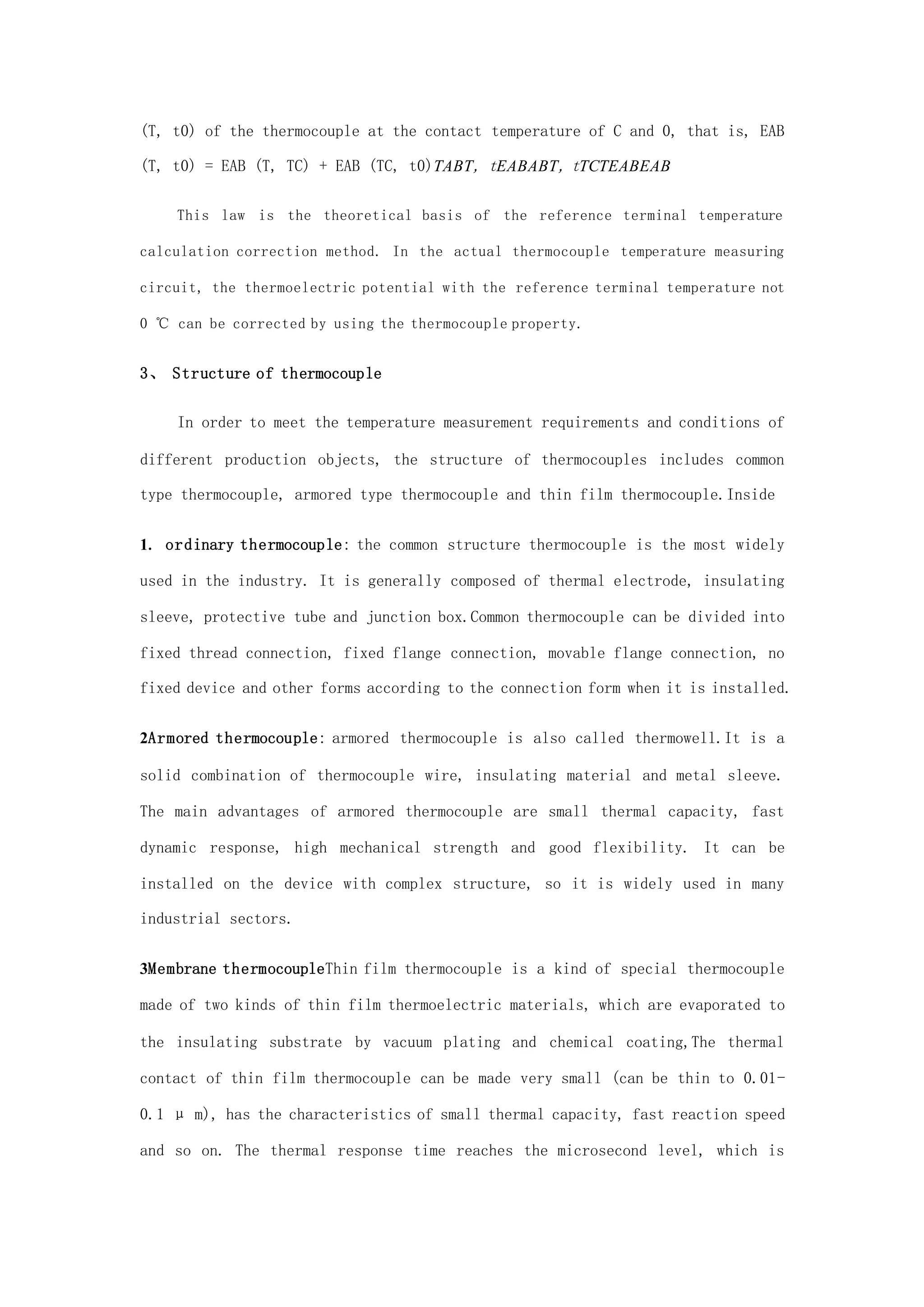 Thermocouple Temperature Measurement Principle And Common Faults Docx