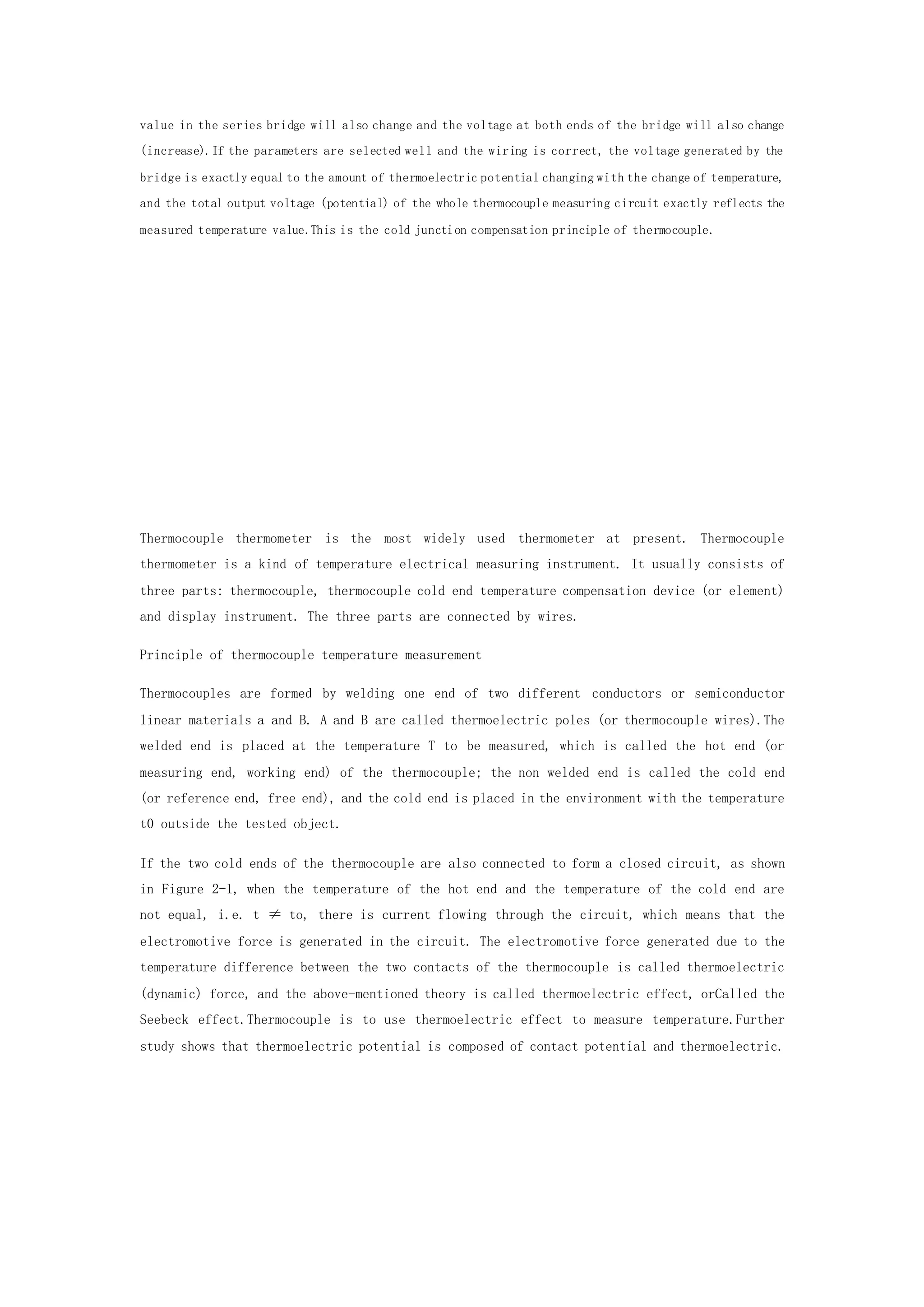 Thermocouple temperature measurement principle and common faults | DOCX