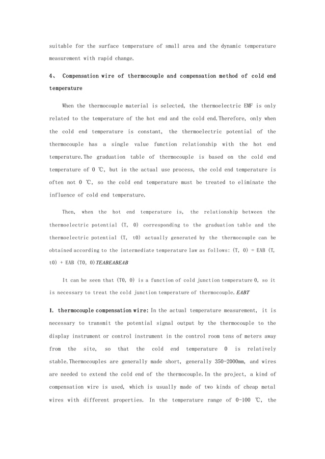 Thermocouple temperature measurement principle and common faults | PDF