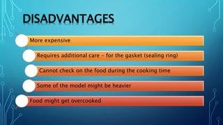 Thermodynamic application of pressure cooker | PPTX