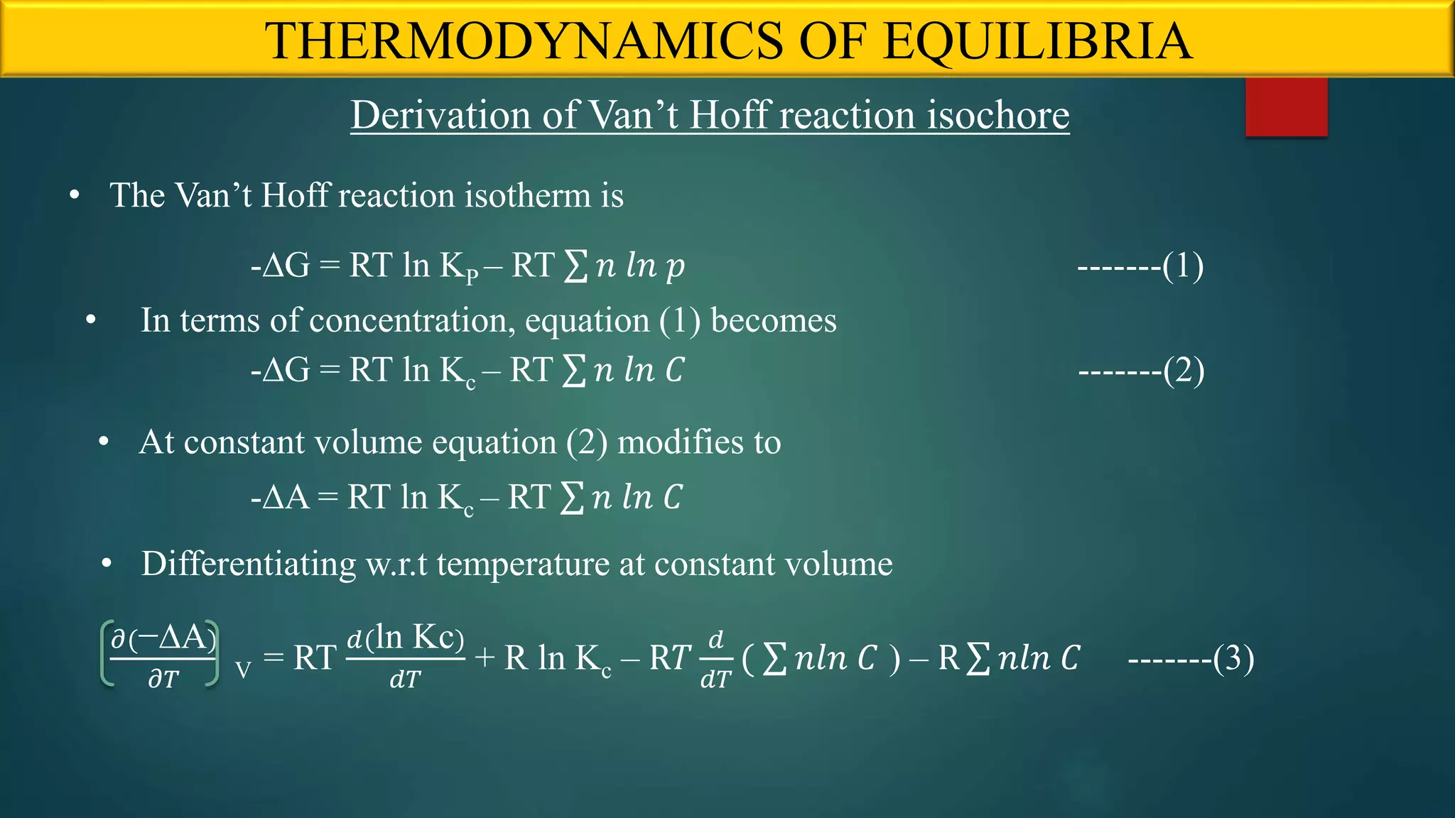 Thermodynamic of equilibria | PPTX