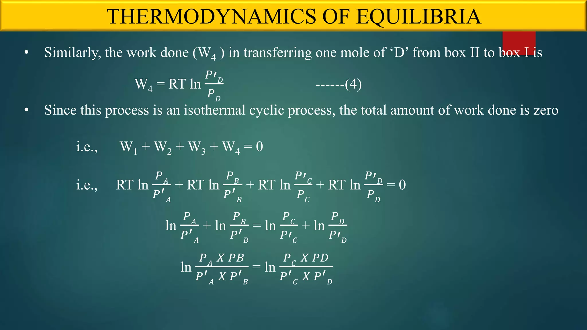 Thermodynamic of equilibria | PPTX