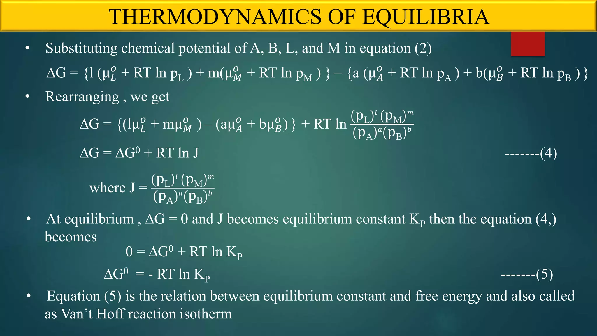 Thermodynamic of equilibria | PPTX