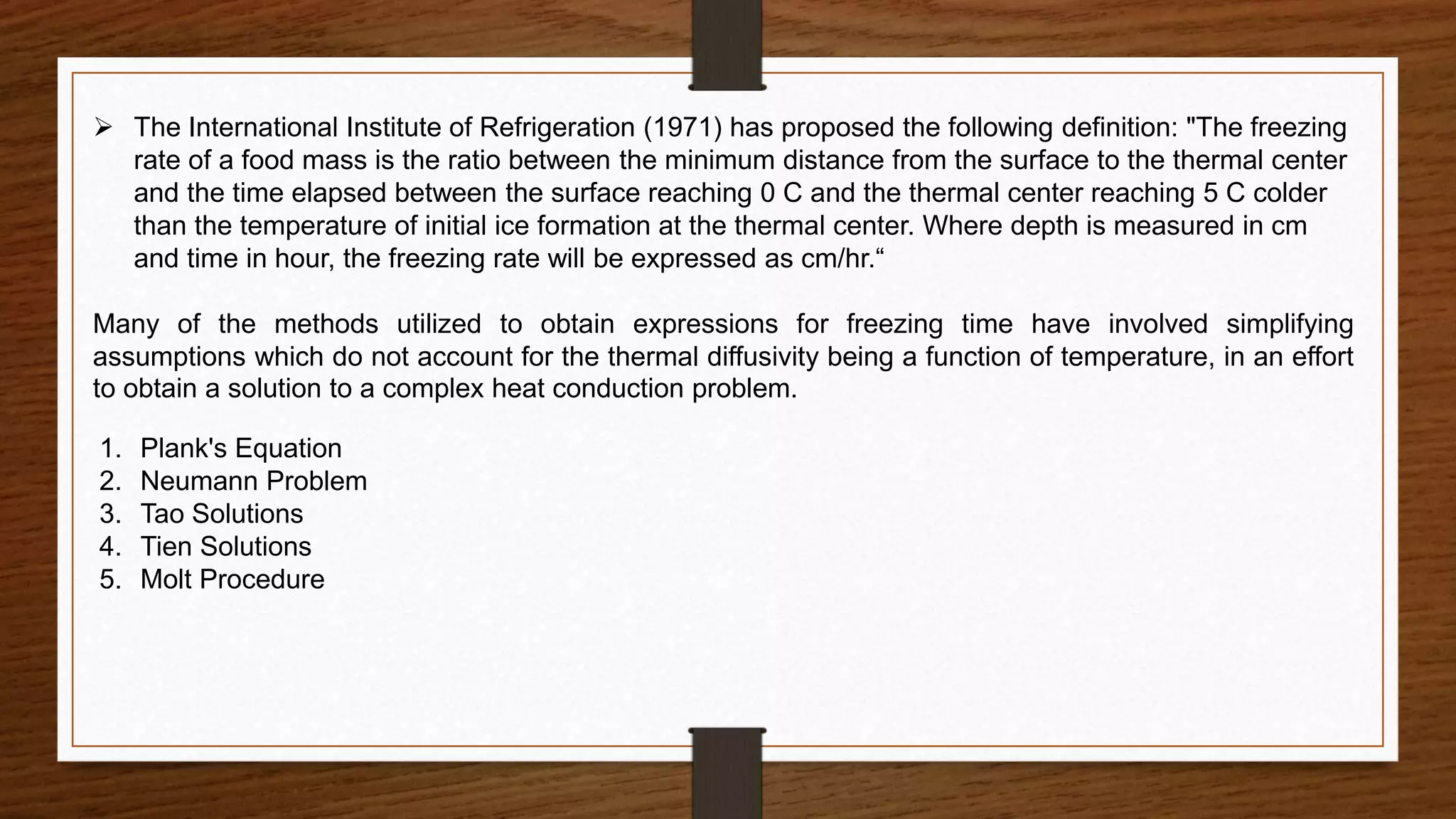 Thermodynamics of Food Freezing | PPTX