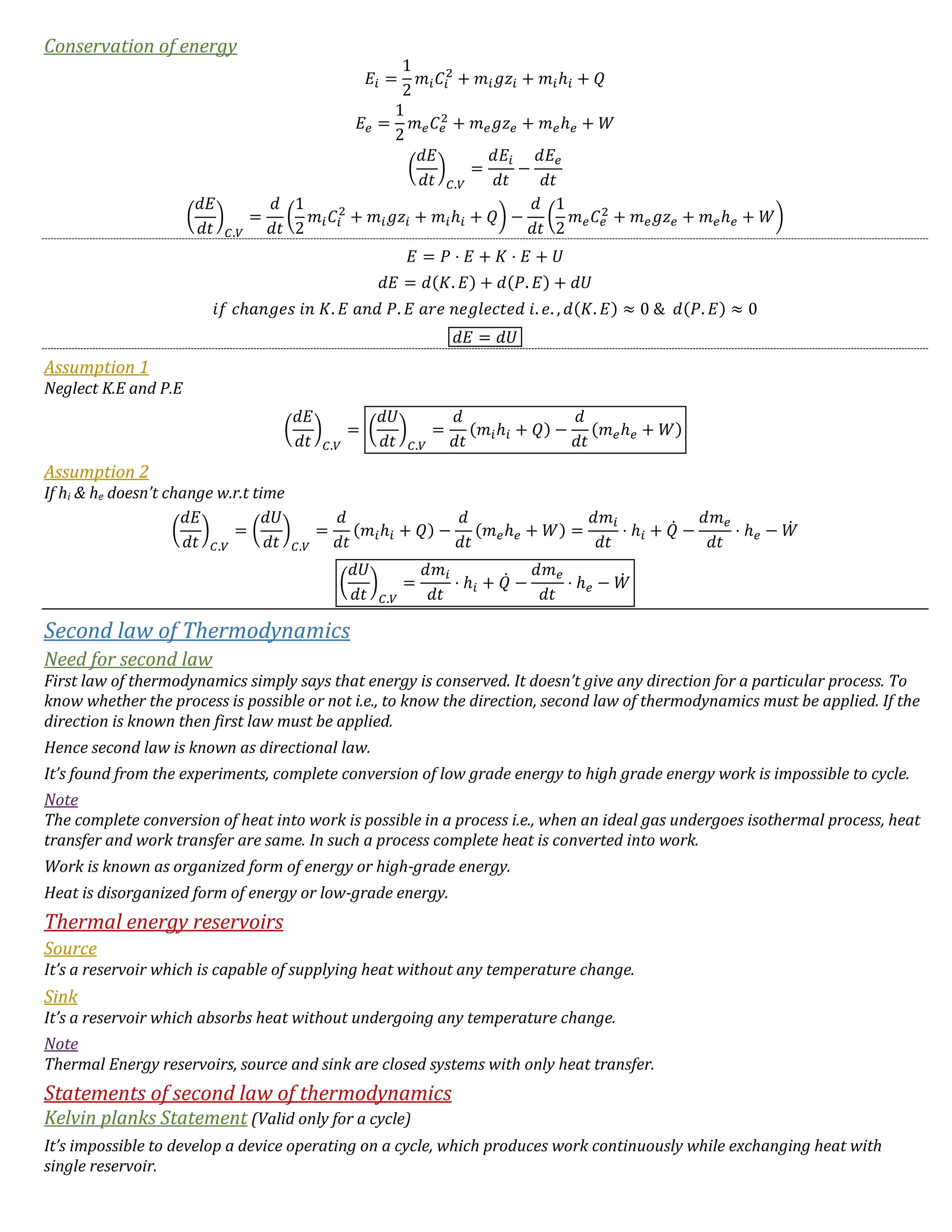 thermodynamics notes for gate | PDF