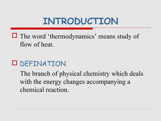 Physical Chemistry Thermodynamics