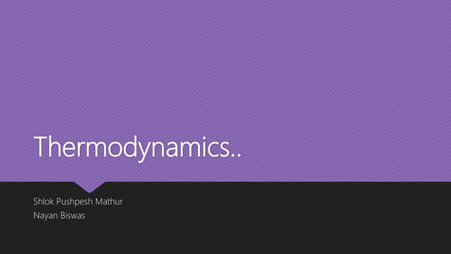 Thermodynamics | PPT
