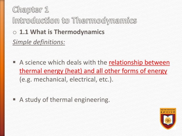 Thermodynamics chapter 1 | PPTX