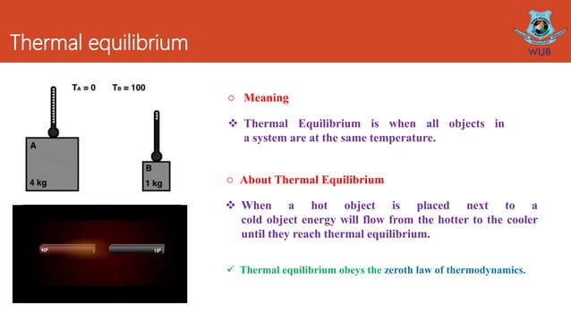 Thermodynamics zeroth law temperature first law | PPTX | Physics | Science
