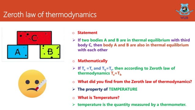 Thermodynamics zeroth law temperature first law | PPTX | Physics | Science
