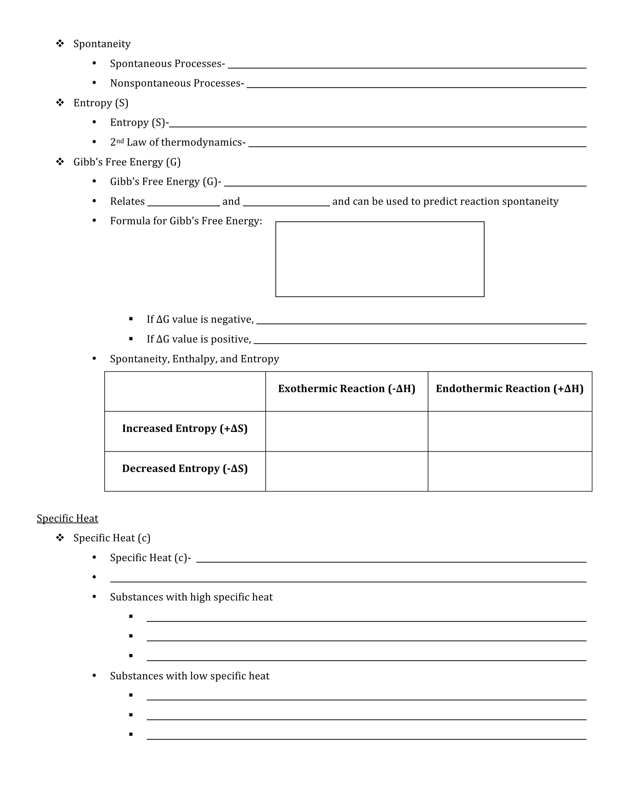 Thermodynamics and Kinetics Guided Notes | PDF