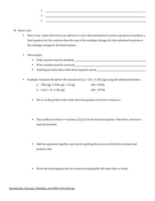 Thermodynamics and Kinetics Guided Notes | PDF
