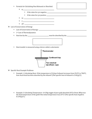 Thermodynamics and Kinetics Guided Notes | PDF