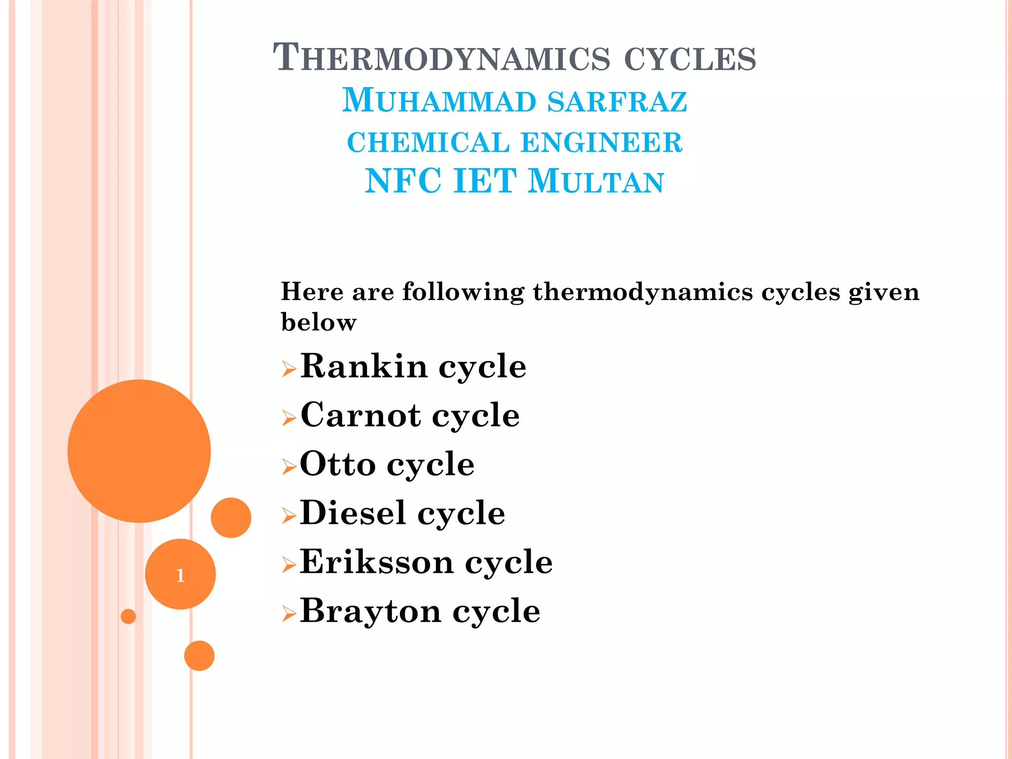 thermodynamics cycles,efficiency and applications | PDF | Physics | Science