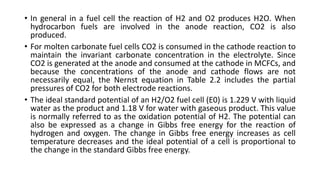 Thermodynamics & electrochemical kinetics of fuel cell | PPTX