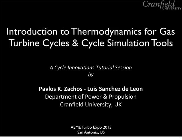 Thermodynamics for gas turbine cycles 1of2 | PDF