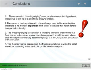 Thermodynamics of freezing soil | PDF