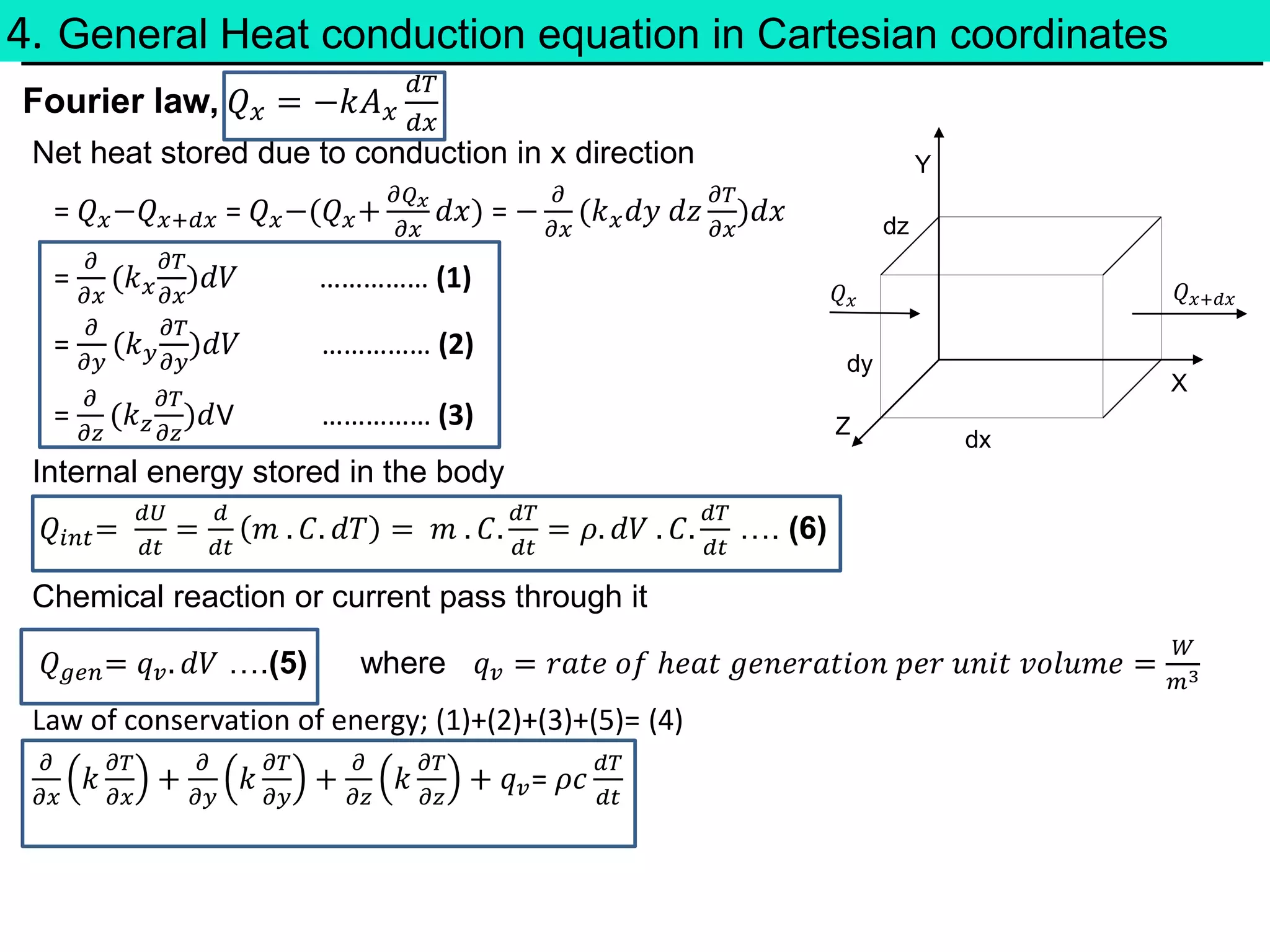 Thermodynamics, heat transfer, conduction equation | PDF