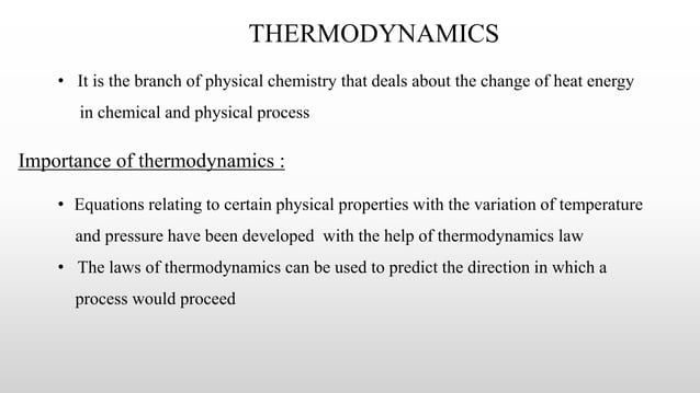 Thermodynamics introduction | PPTX