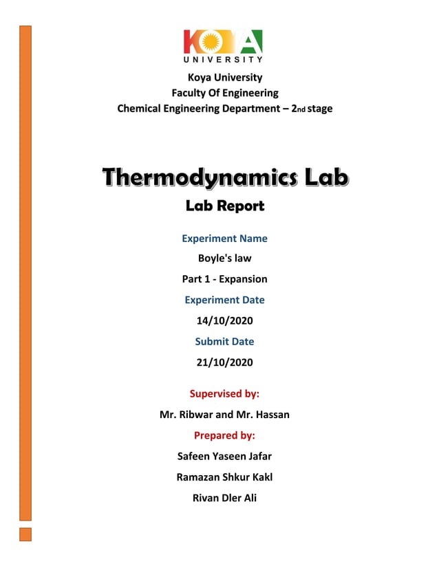 Thermodynamics lab experiment 01_ bolyes law_part_1_expansion | PDF