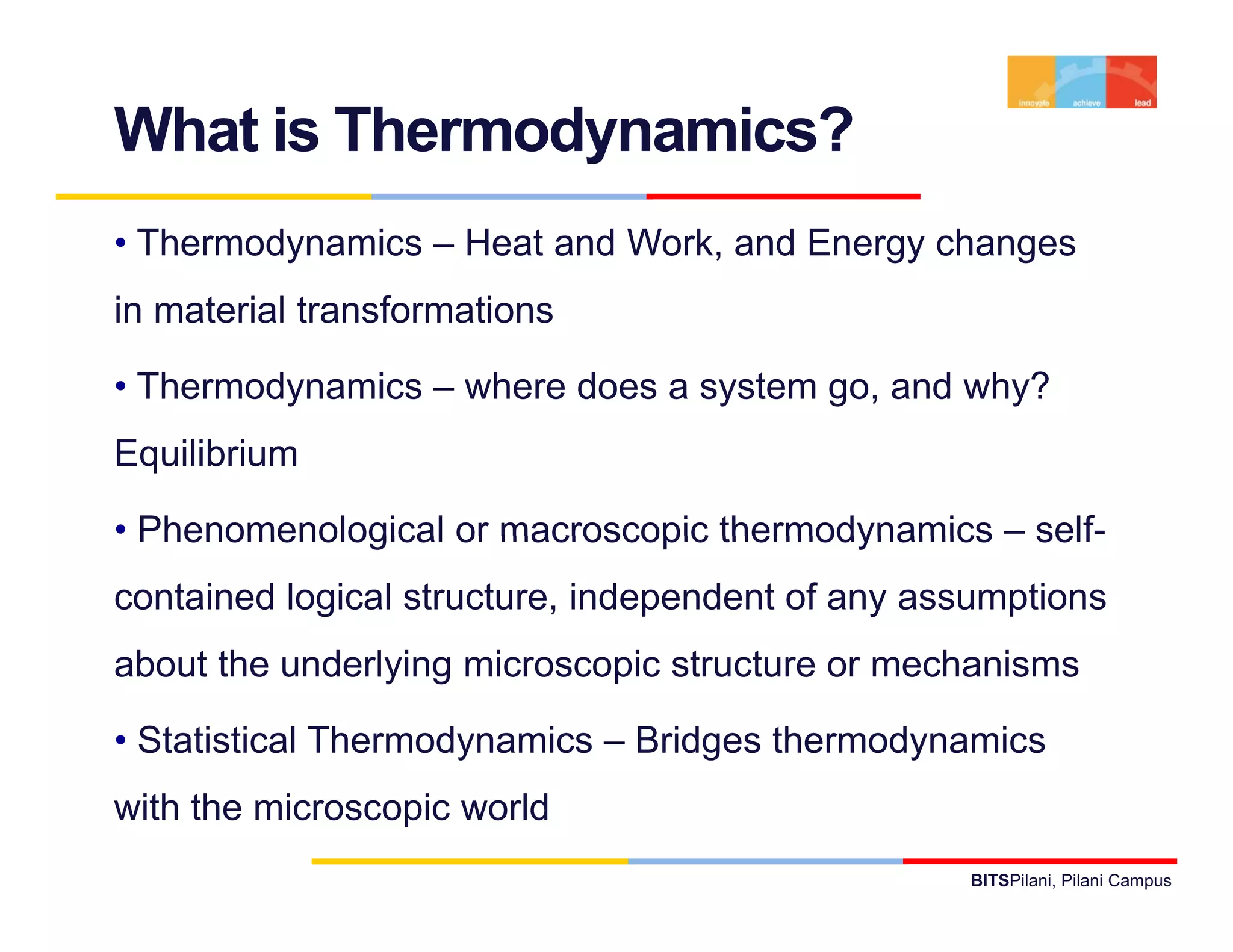 Thermodynamics lecture 1 | PDF
